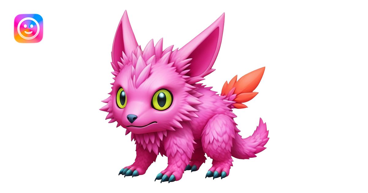 lush cozy warm-colored neon-colored cyber-Fakémon-Digimon-Trico ...