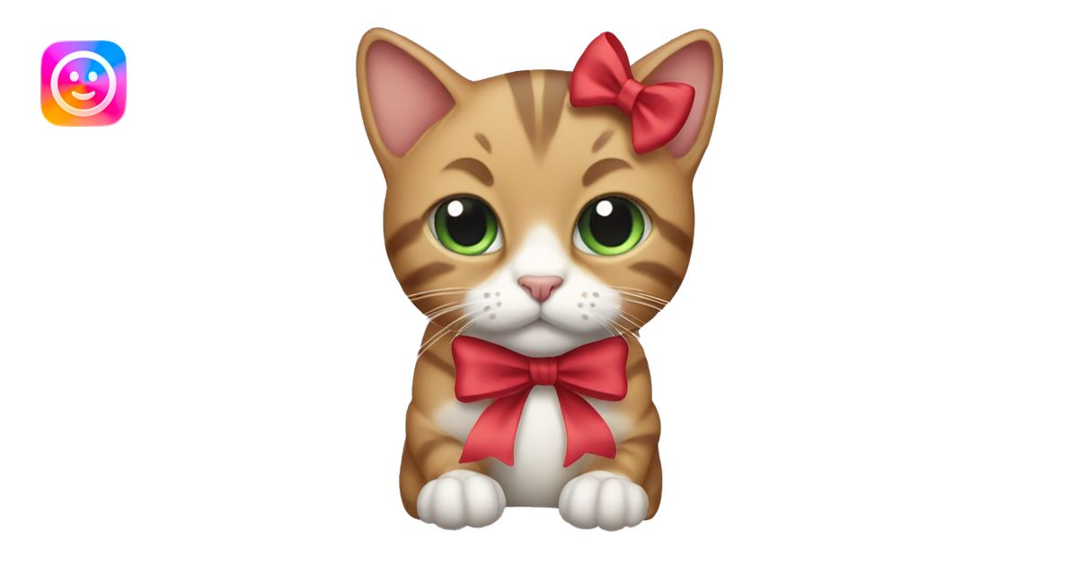 Cat with bow emoji | AI Emoji Generator