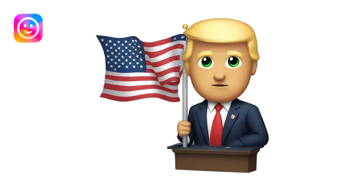 President trump and American flag emoji | AI Emoji Generator