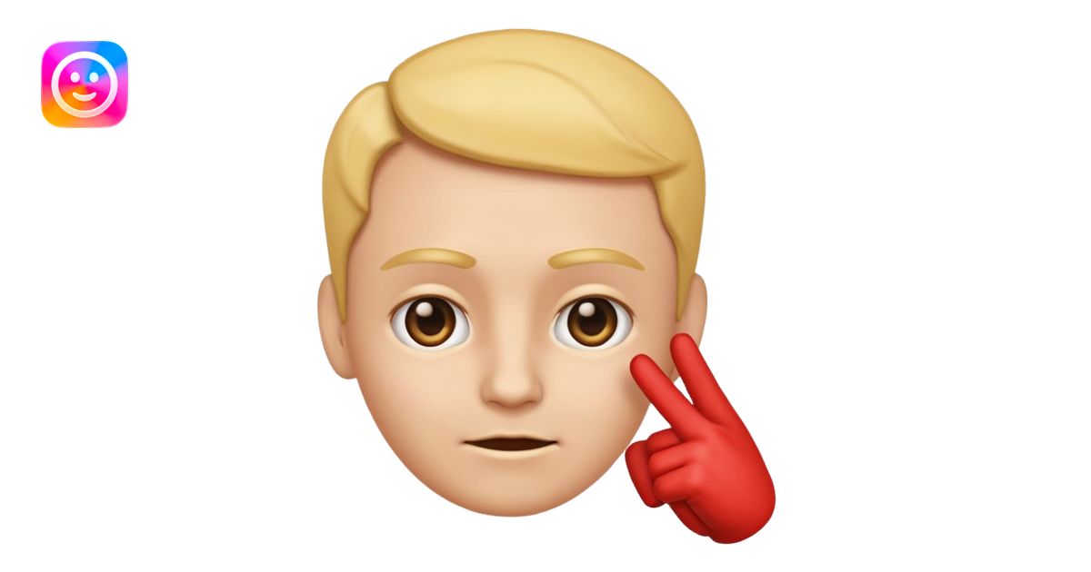 emoji of a hand pointing at the forehead area on a human face, simple ...