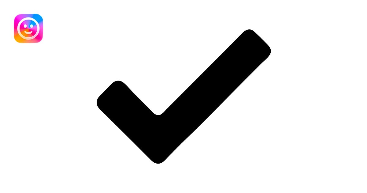 simple bold check mark icon with transparent background icon | AI Emoji ...
