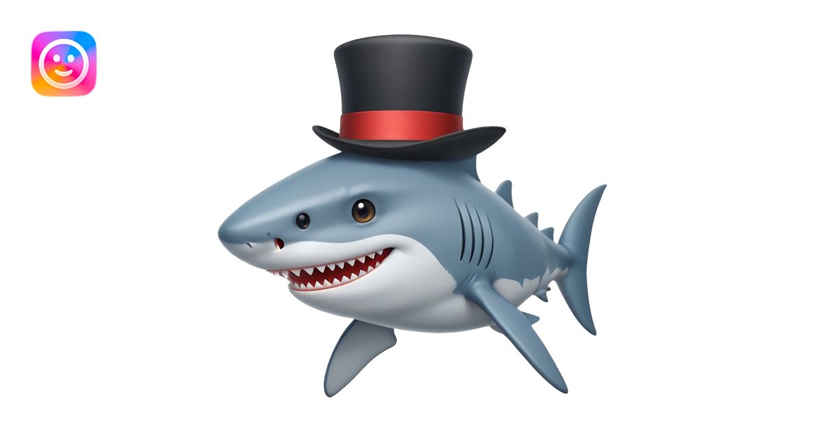 Shark with a top hat emoji | AI Emoji Generator