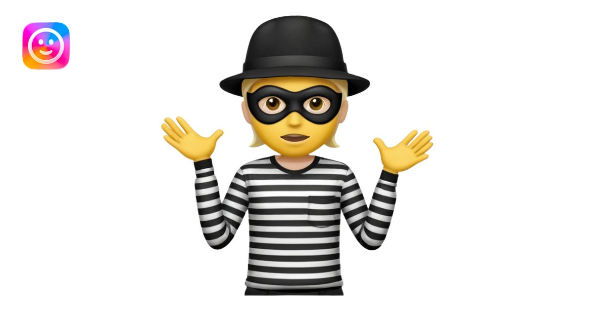 Shrugging shoulders emoji but wearing cliche robber outfit not holding ...