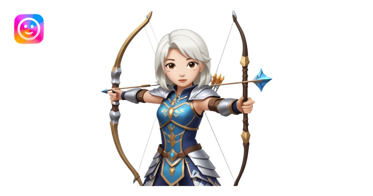 Mobile legends girl in icon shooting an arrow hair white emoji | AI ...