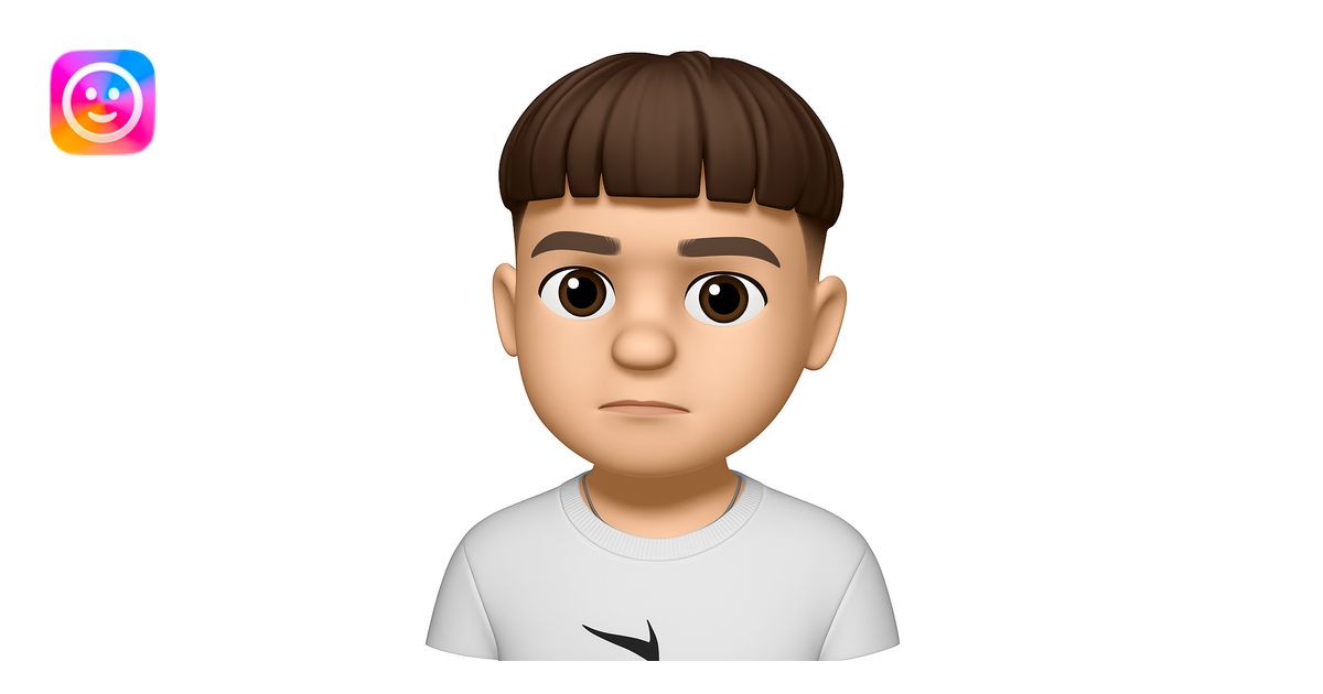Convert this photo to a 3D emoji in Apple style, keeping the clothes as ...