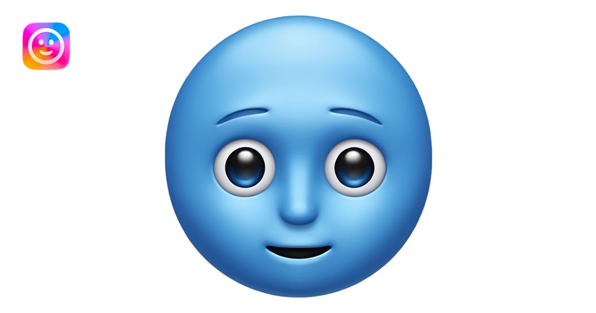 "blue 3D faced emoji, sigma judging look, cold phonk style, high detail ...