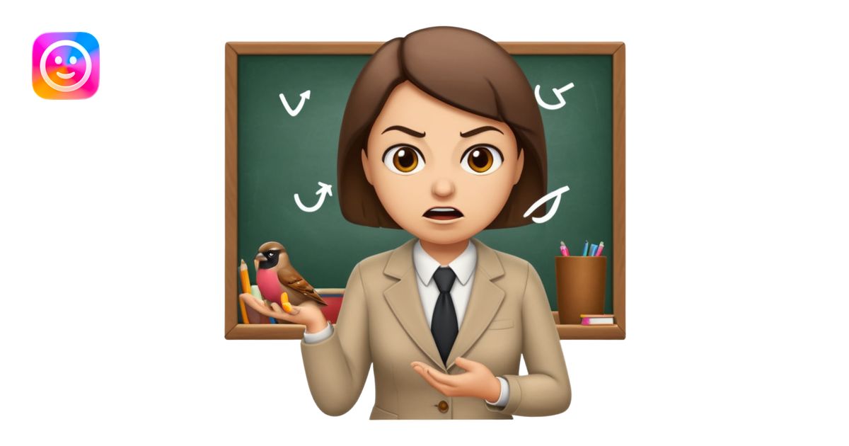Angry teacher will scold Sparrow in the Busi School emoji | AI Emoji ...