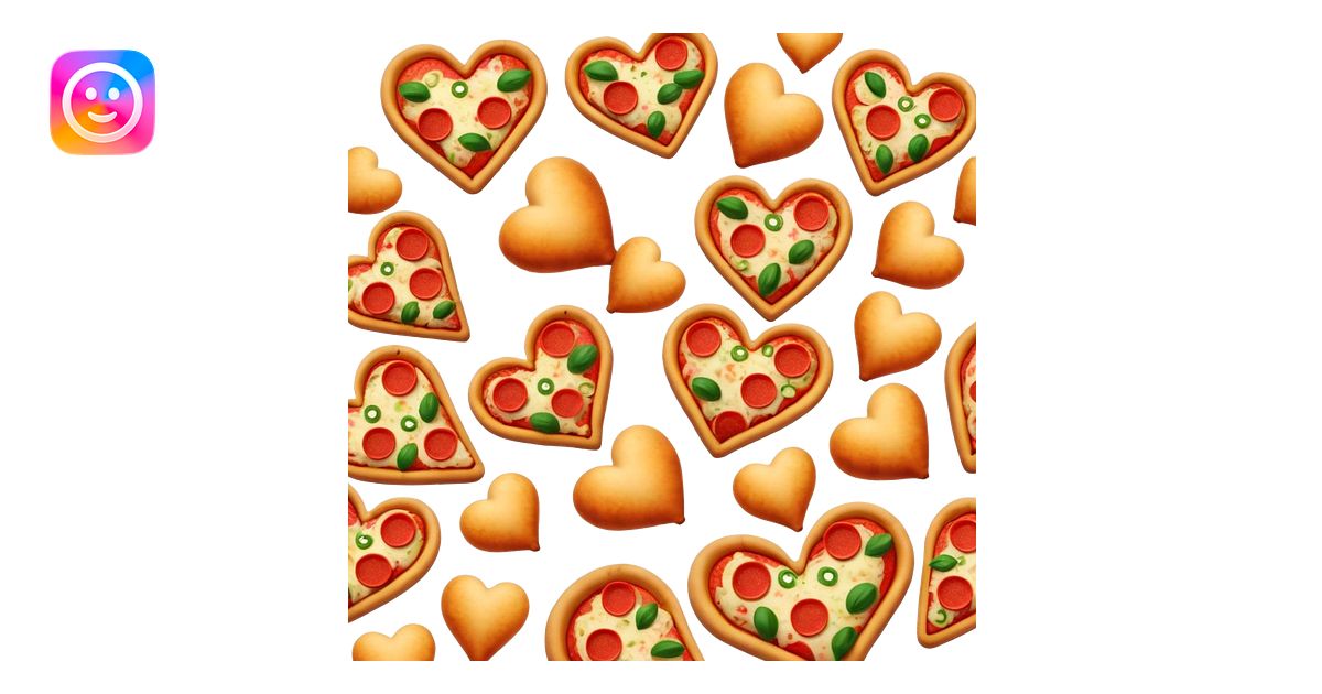 Pizza vegetable hearts beautiful finish emoji | AI Emoji Generator
