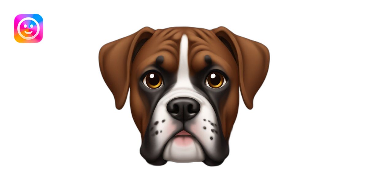 Boxer dog black brown emoji | AI Emoji Generator