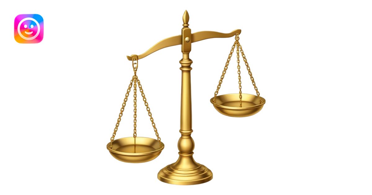 Scales of justice with gavel emoji | AI Emoji Generator