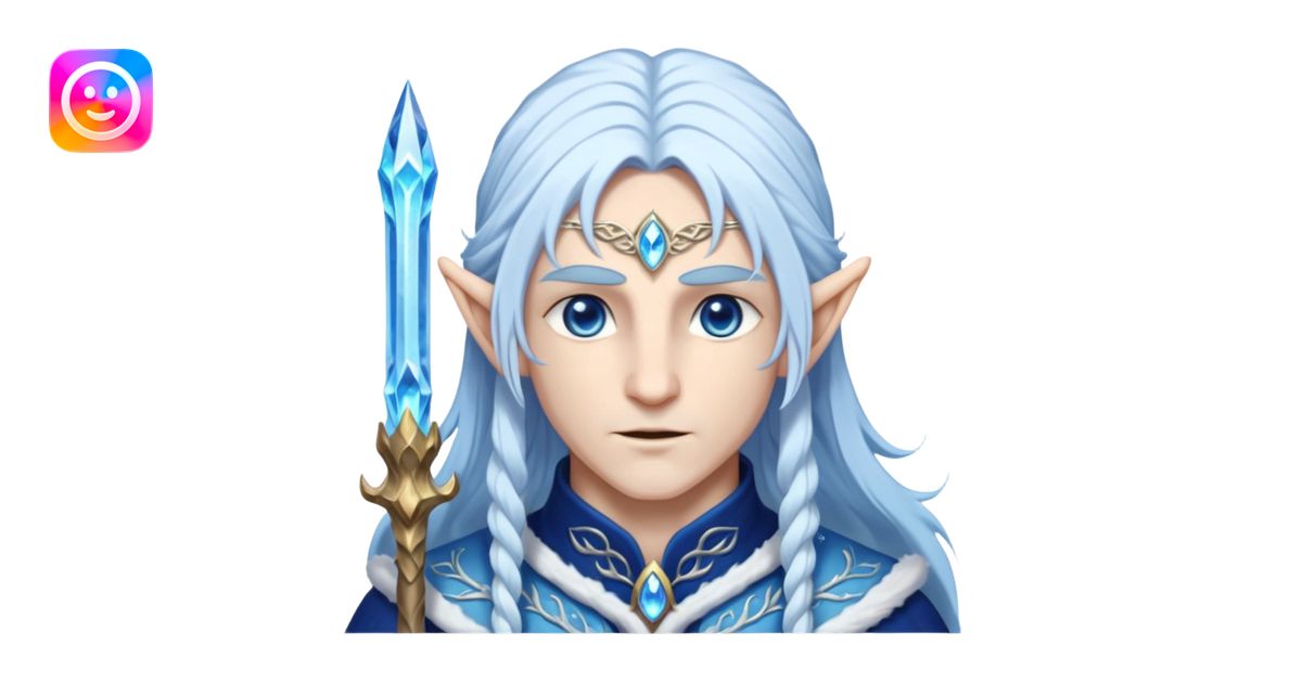 Legendary fantasy Christmas elf portrait icon, Santa Claus and Snow ...