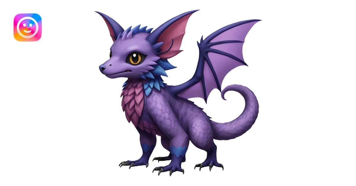 Realistic scaly swampy elemental detailed Colorful Trico-Noibat-Golbat ...