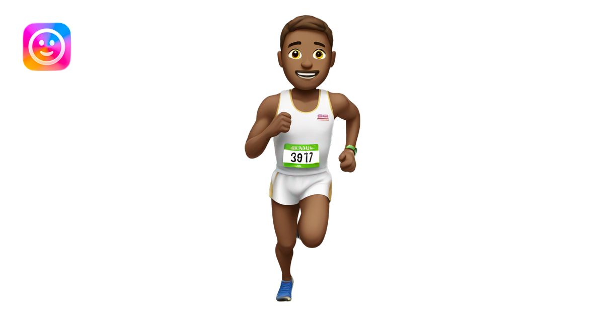 White marathon runner with brown hair and a golden medal around his ...