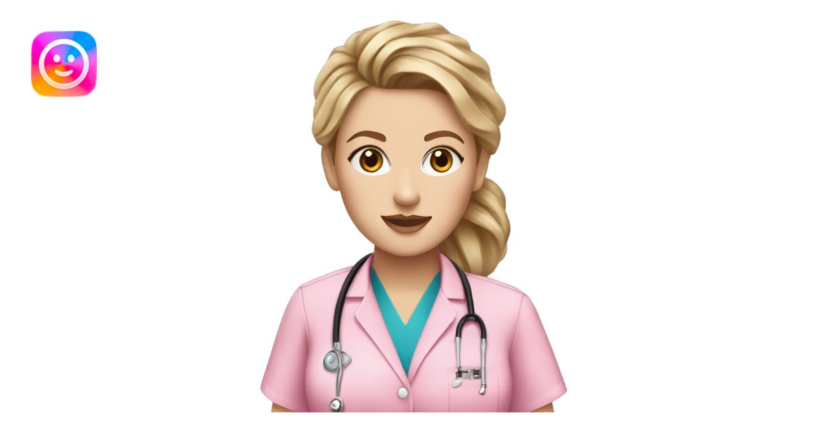 Nurse ,white woman, brown messy bun,pink scrubs ,Louis Vuitton bag ...