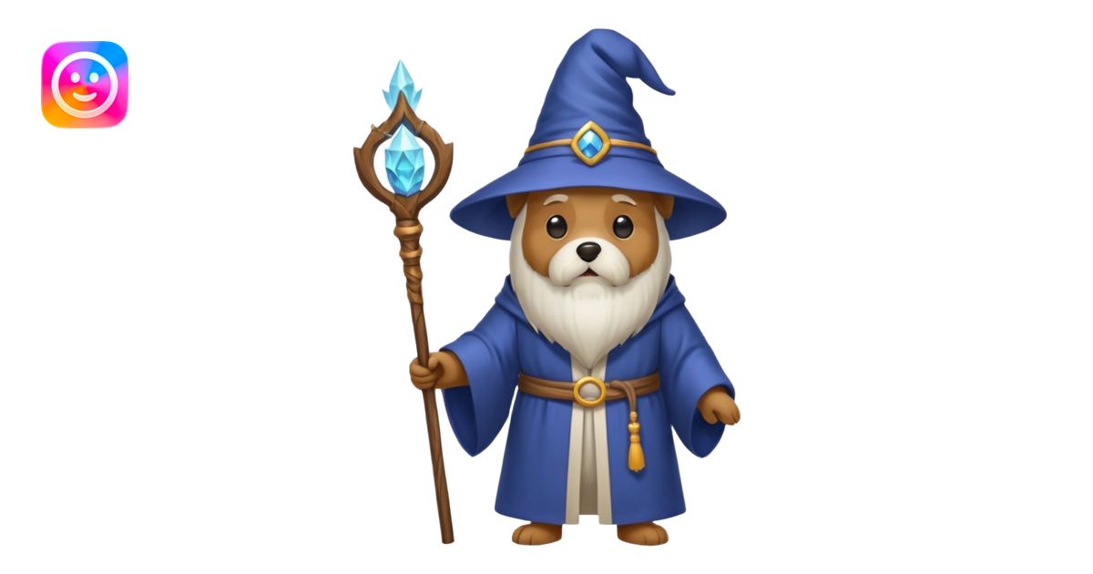 Dog wizard emoji | AI Emoji Generator