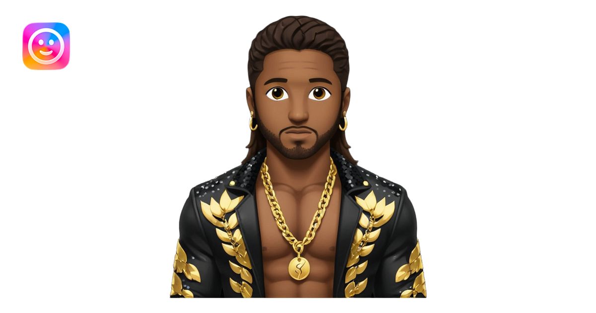 Omarion with long dark brown hair, black sequin jacket, shirtless with ...
