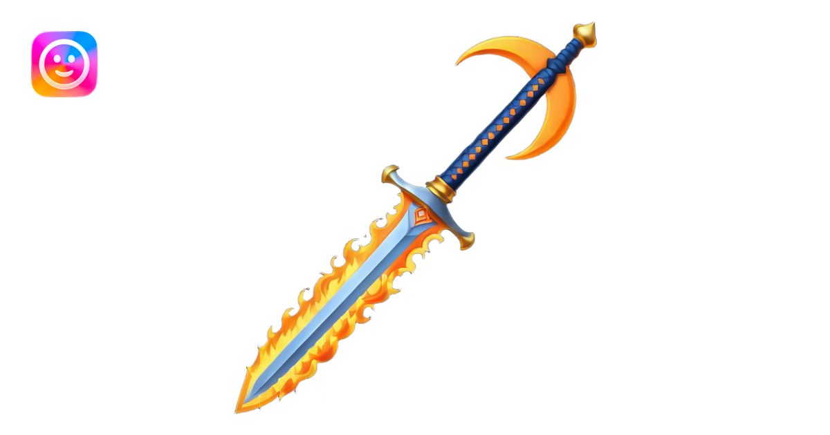 sword fire moon emoji | AI Emoji Generator