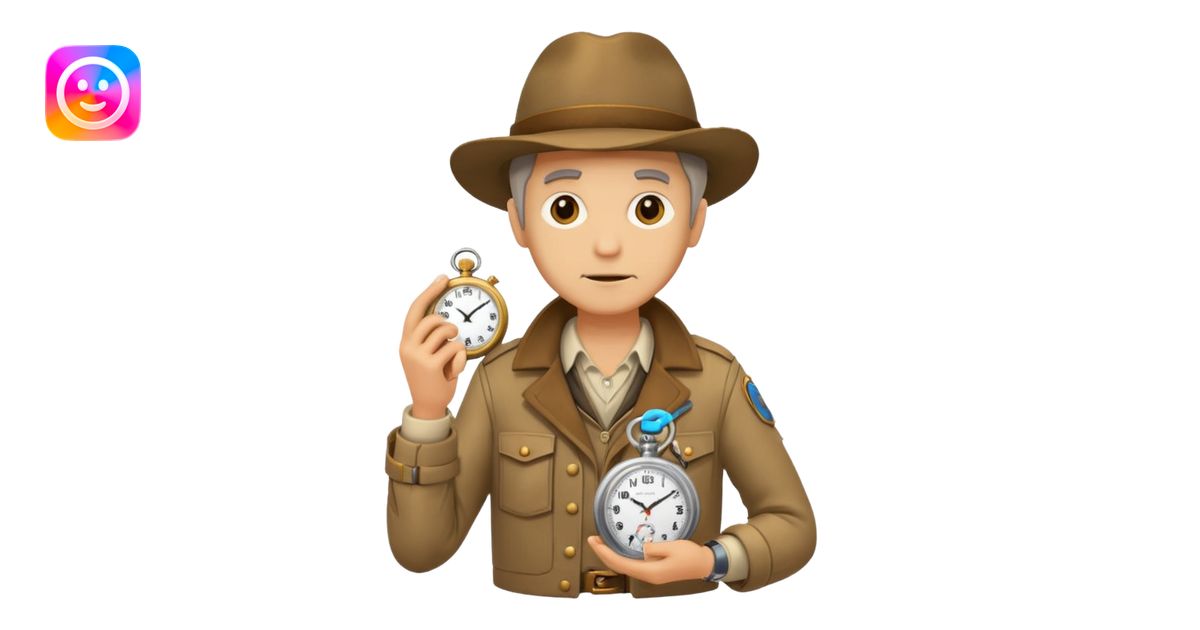 Explorer with pocket watch emoji | AI Emoji Generator