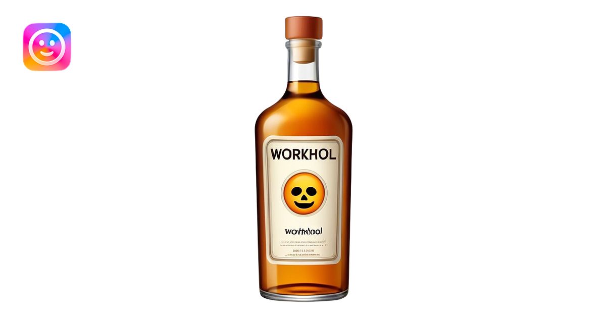 liquor bottle with "workahol" printed on the label emoji | AI Emoji ...
