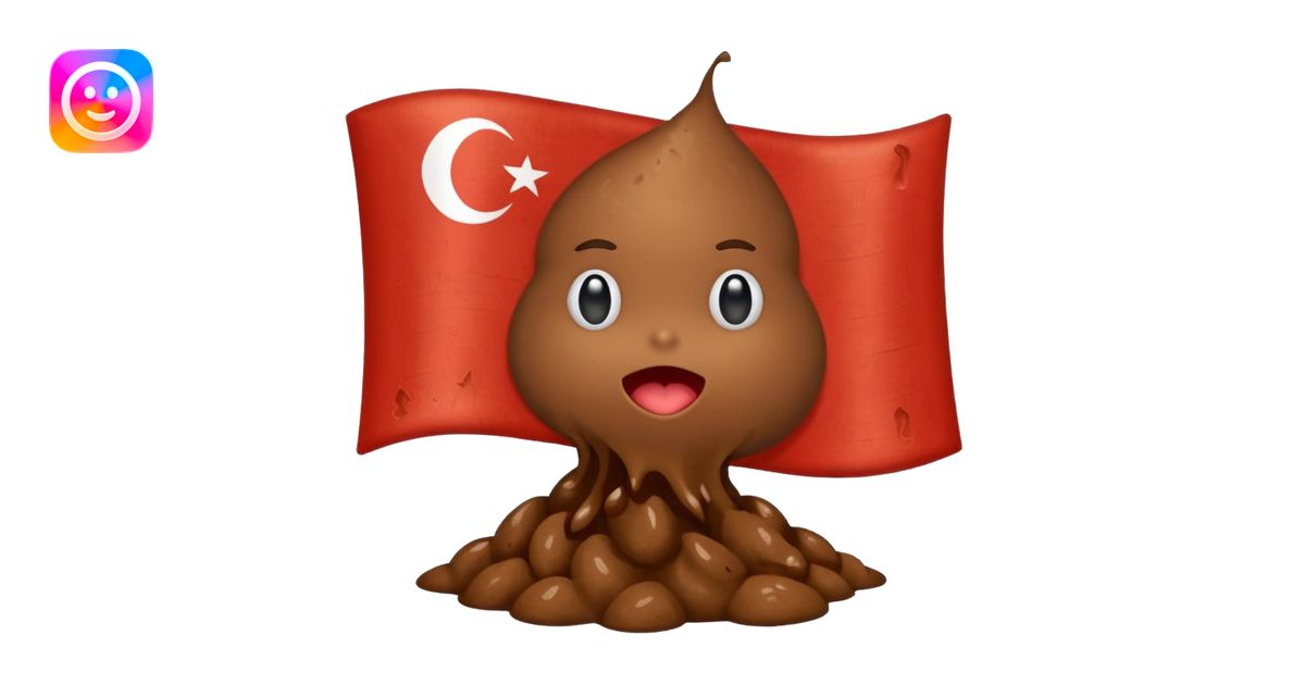 Indonesia flag but poop in mid emoji | AI Emoji Generator