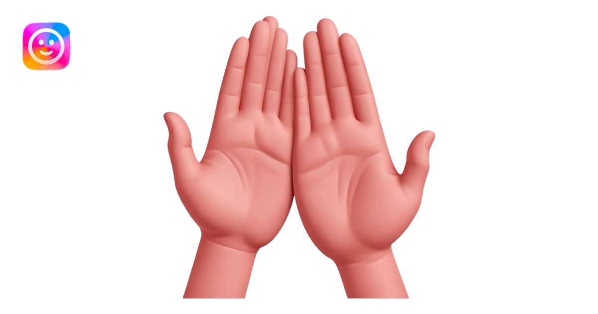 two hands flattening a pink clay on a surface emoji | AI Emoji Generator