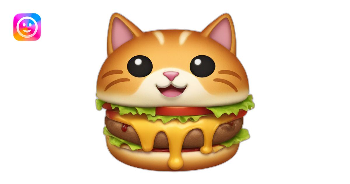 cat burger eaten by chinese man emoji | AI Emoji Generator