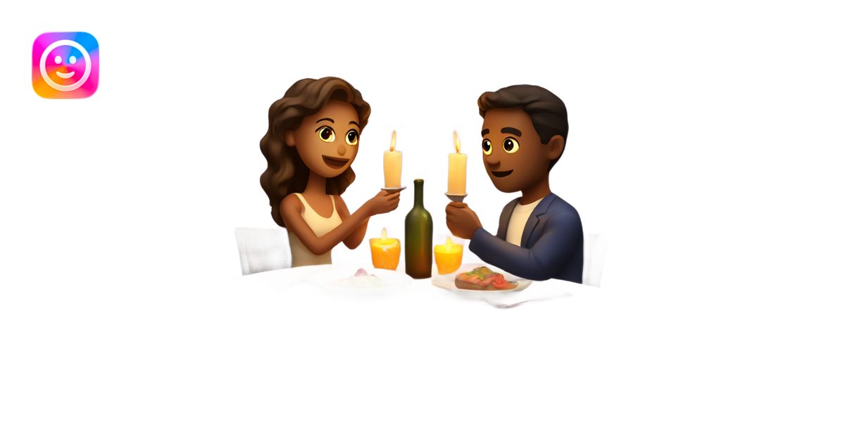 Romantic candle lit dinner date emoji | AI Emoji Generator