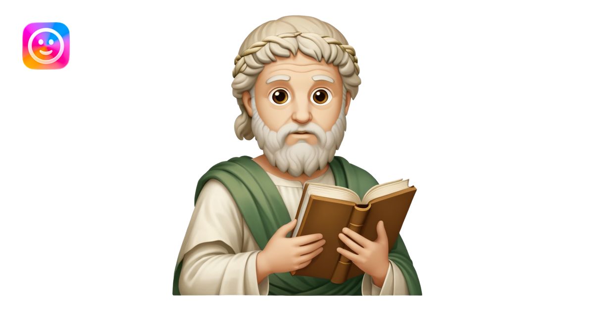 Plato holding a book inspired by Raffaello's School of Athens emoji ...