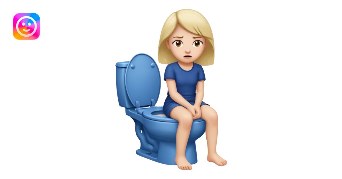a girl taking a really bad smelly poop on the toilet emoji | AI Emoji ...