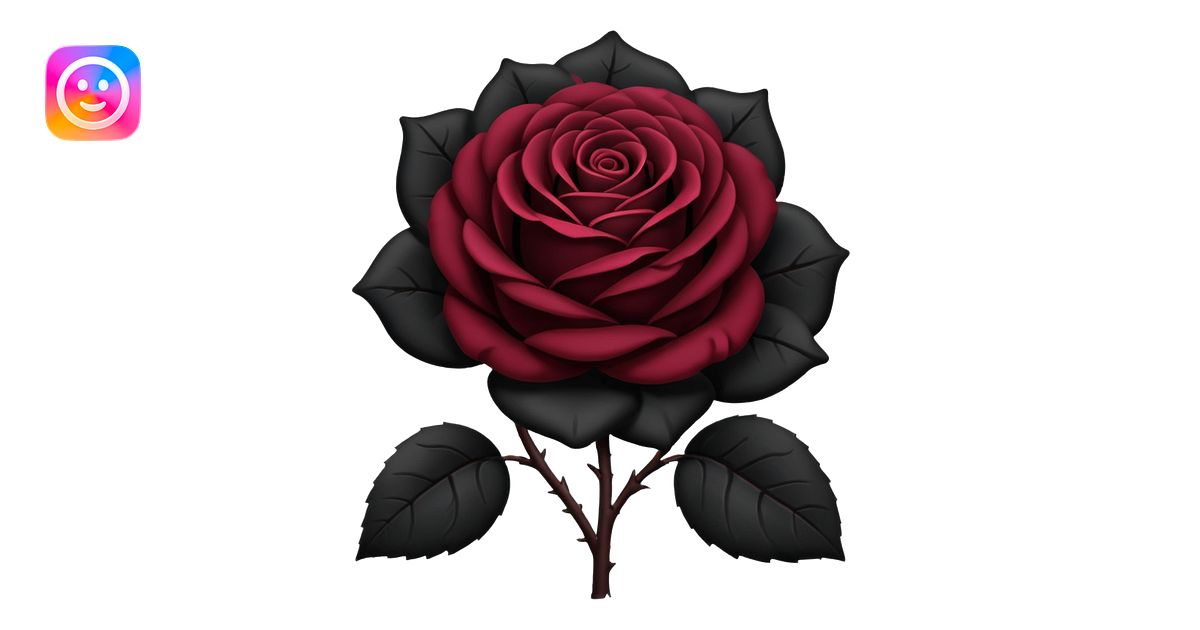 black rose, without green leaves, just flower emoji | AI Emoji Generator