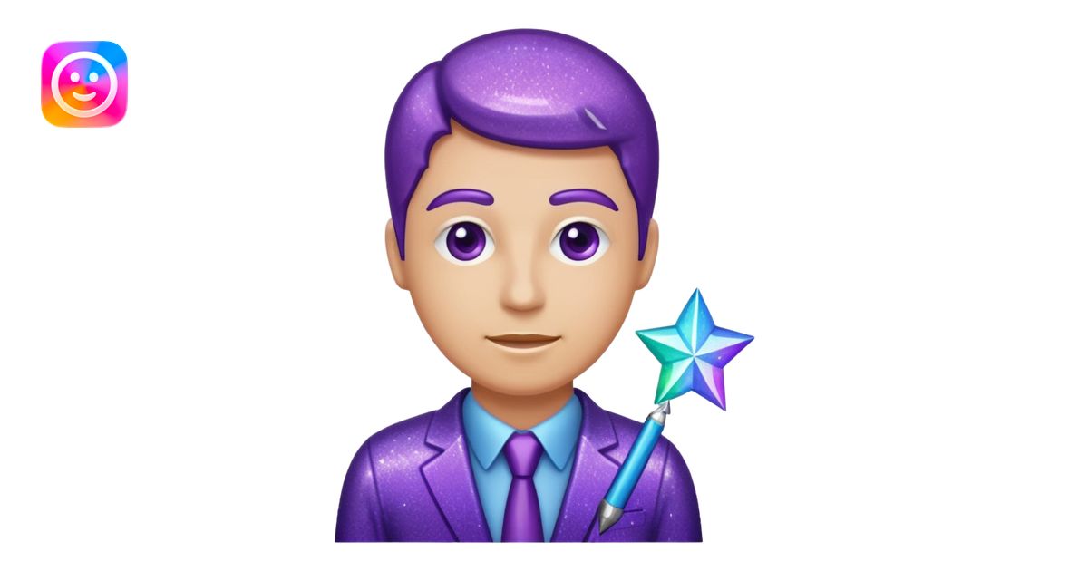 Purple Glitter Symbol of Manager emoji | AI Emoji Generator