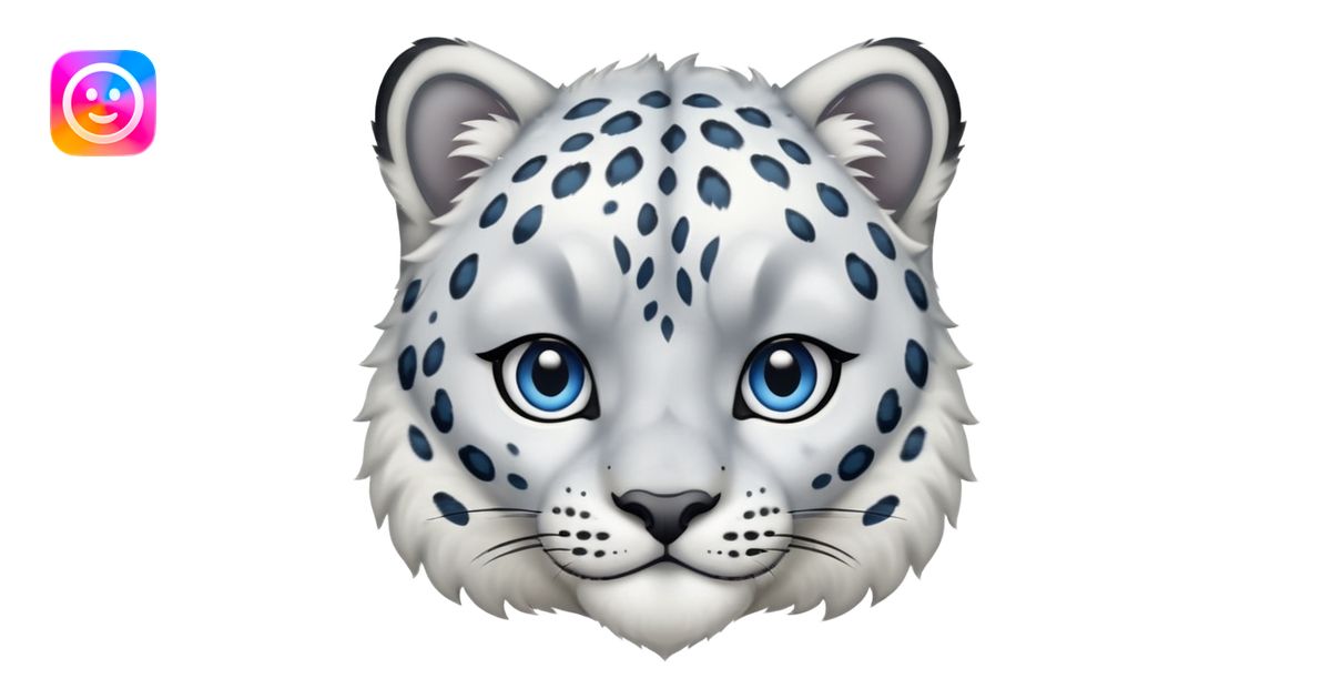 more Deformed cute Snow leopard-Eyes are long and blue emoji | AI Emoji ...