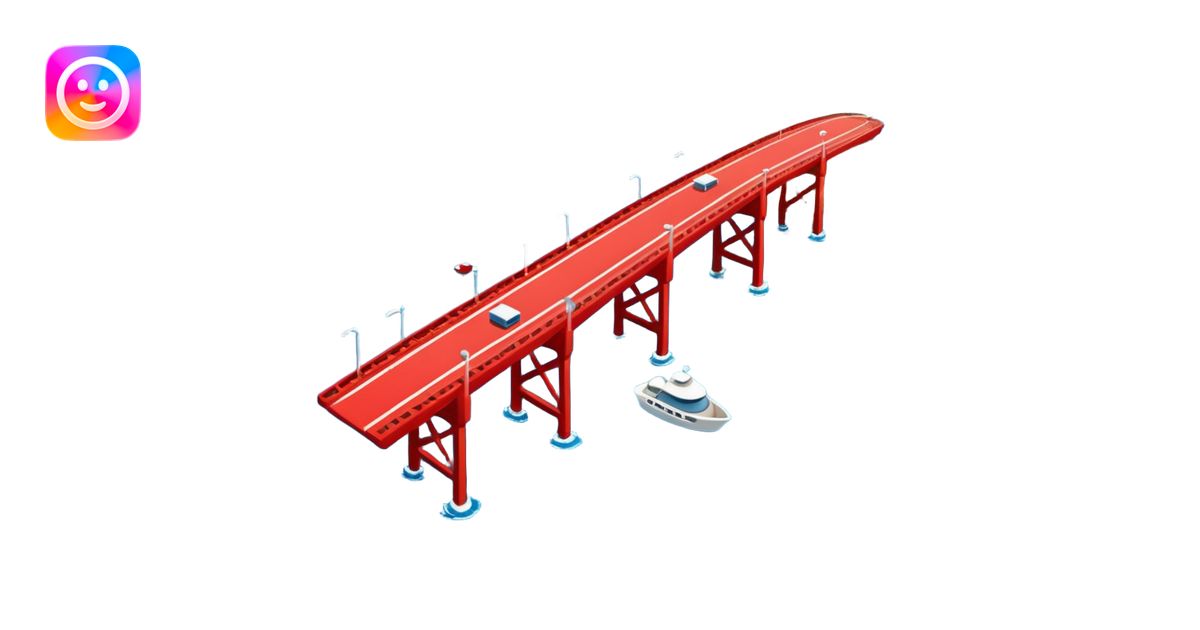 advanced modern island with advanced infrastructure with a red bridge ...