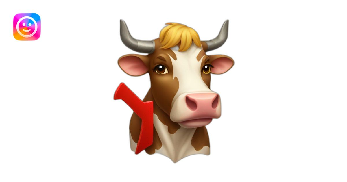 Communist cow with hammer and sickle emoji | AI Emoji Generator