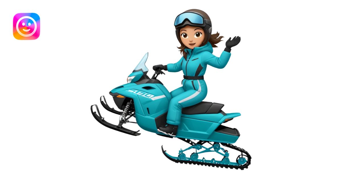 Can you create an emoji of a brunette girl on a teal polaris khaos 850 ...