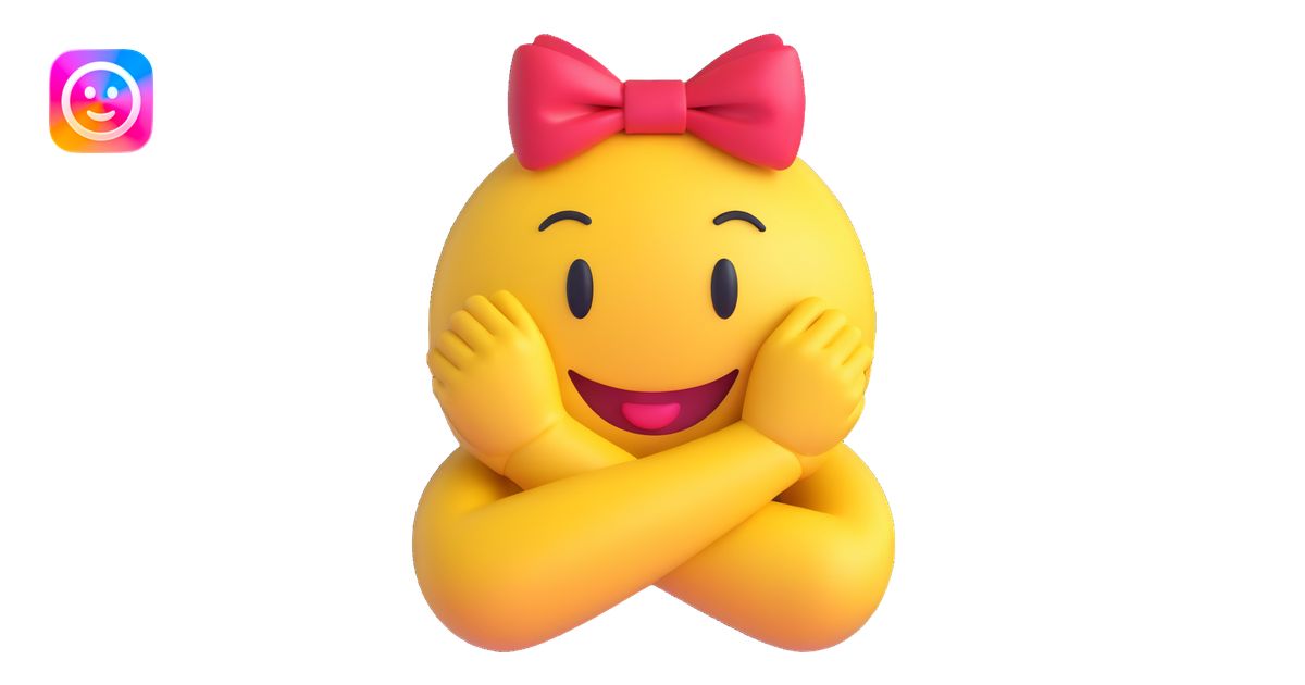 3D smiley emoji, nagy szempillás, masnival, ölelős emoji | AI Emoji ...