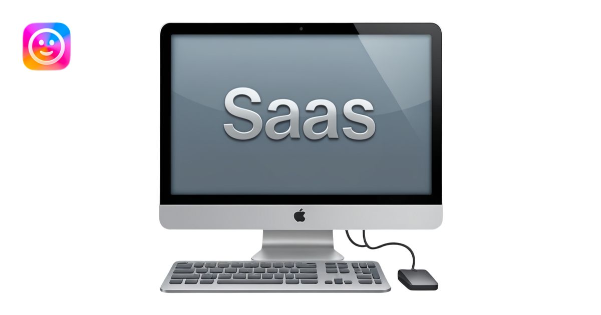 technical looking computer with text "SaaS" emoji | AI Emoji Generator