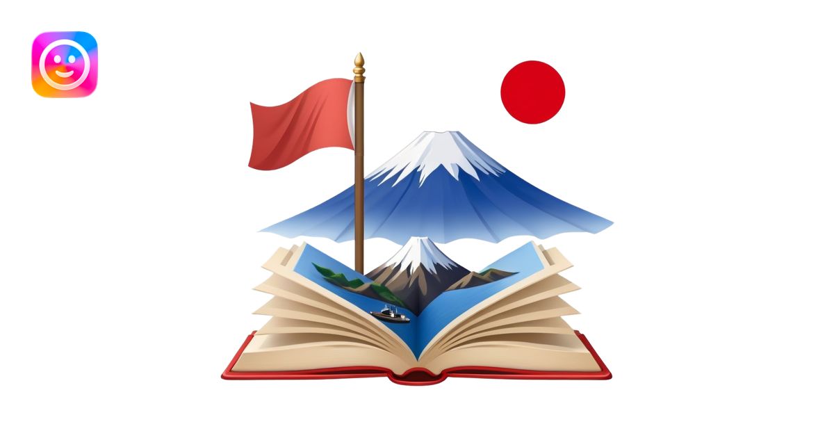 An icon featuring Mount Fuji and the flag of Japan, symbolizing the ...