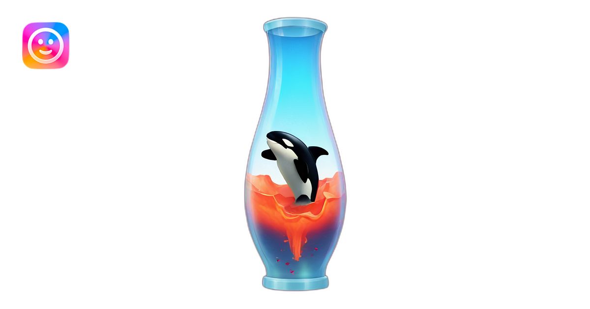 orca trapped inside a lava lamp emoji | AI Emoji Generator