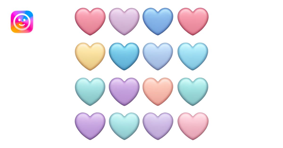 pastel colored heart emojis emoji | AI Emoji Generator