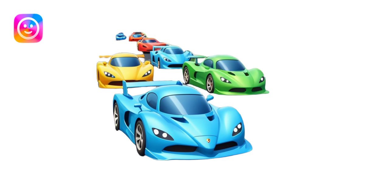 A busy highway with cute fast-moving racing cars with active aero ...