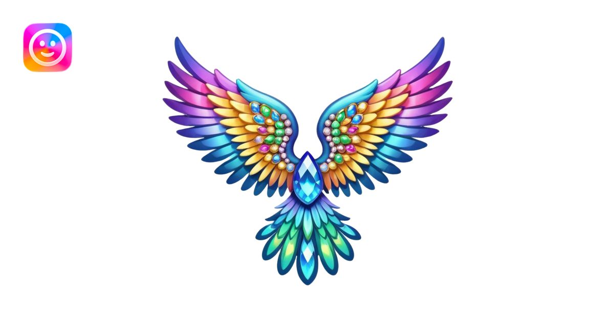 a wing with bling effect emoji | AI Emoji Generator