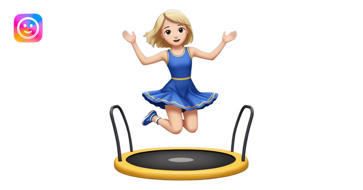 squeezie en robe qui fait du trampoline emoji | AI Emoji Generator