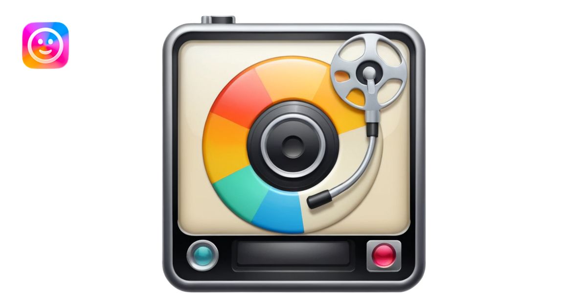 mac os icon physical film 60s recording colors emoji | AI Emoji Generator