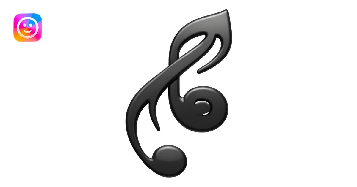 black simple music note re emoji | AI Emoji Generator