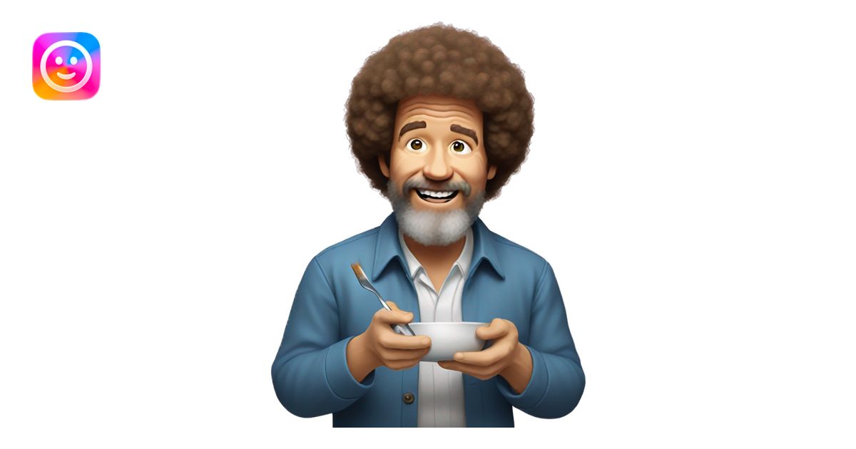 bob ross eating paint emoji | AI Emoji Generator