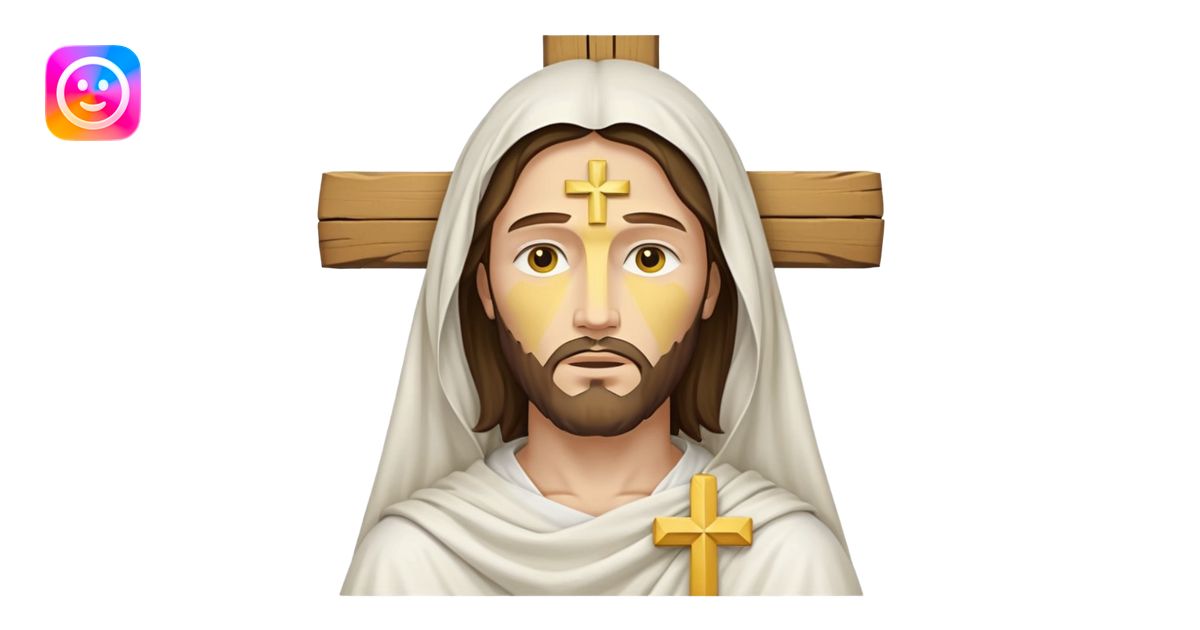 Christian cross with a white cloth draped over it and Jesus Christ on ...