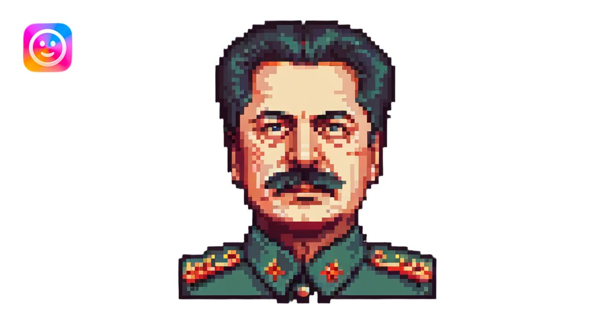 pixel art representation of Stalin illustration | AI Emoji Generator