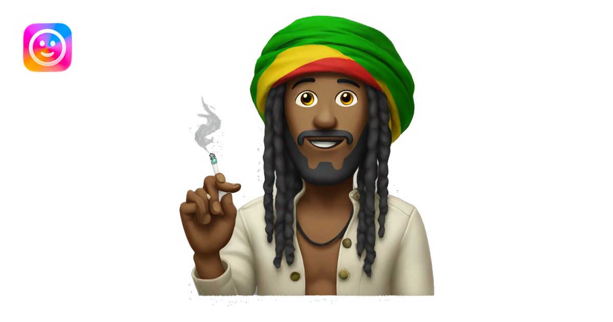 Rasta man with cigarette emoji | AI Emoji Generator