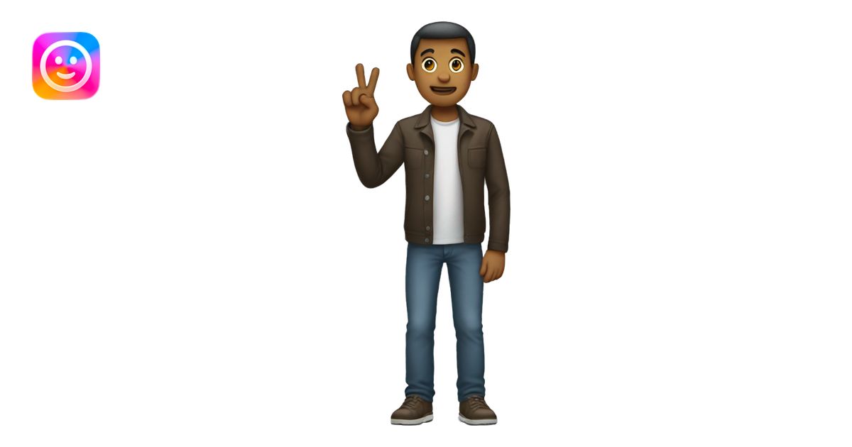 person standing and puting up 4 fingers emoji | AI Emoji Generator